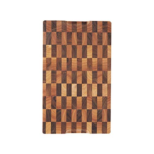 GULRUH Wood Cutting Boards for Kitchen, Rectangular Telomere Butcher Acacia Wood Cutting Board Block Wood Cutting Board Oil-Free and Durable Kitchen Tool