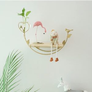 YANGZHI Floating Wall Shelf Decorative Shelf with Butterfly Figurine Non-Slip Shelving Creative Shelf Restaurant Decorations for Living Room,Bedroom,Kitchen and Bathroom