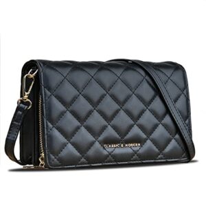 geermolan crossbody bags for women, small shoulder bag cell phone wallet purse and handbags with card slots black