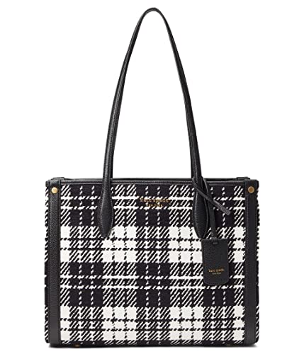 Kate Spade New York Celebration Plaid Market Medium Tote Black Multi One Size