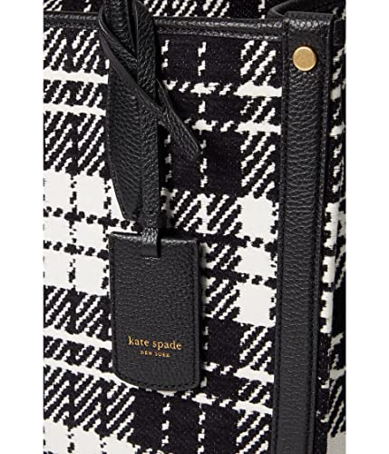 Kate Spade New York Celebration Plaid Market Medium Tote Black Multi One Size