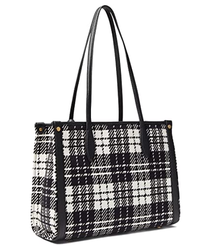 Kate Spade New York Celebration Plaid Market Medium Tote Black Multi One Size