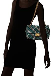 Karl Lagerfeld Paris Womens Agyness Bag Shoulder, Glen Plaid, One Size US