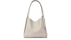 kate spade new york knott large pebbled leather shoulder bag – mushroom cap