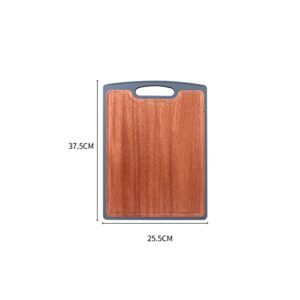 GULRUH Wood Cutting Boards for Kitchen, Household Stainless Steel Cutting Board， Double Solid Wood Chopping Board， Black Ebony Chopping Board in The Kitchen