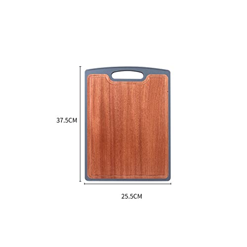 GULRUH Wood Cutting Boards for Kitchen, Household Stainless Steel Cutting Board， Double Solid Wood Chopping Board， Black Ebony Chopping Board in The Kitchen