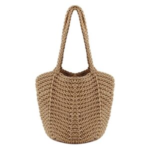 Naimo Women Straw Beach Bag Tote Woven Large Rattan Handbag Hobo Summer Handwoven Shoulder Bag Purse