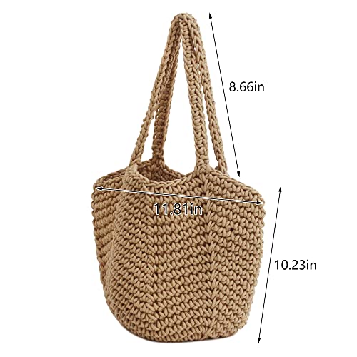 Naimo Women Straw Beach Bag Tote Woven Large Rattan Handbag Hobo Summer Handwoven Shoulder Bag Purse