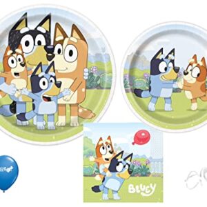 Bluey Birthday Party Supplies | Bluey Decorations | Bluey Plates | Bluey Napkins | Bluey Tableware - Serves 8