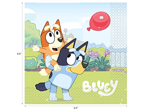 Bluey Birthday Party Supplies | Bluey Decorations | Bluey Plates | Bluey Napkins | Bluey Tableware - Serves 8