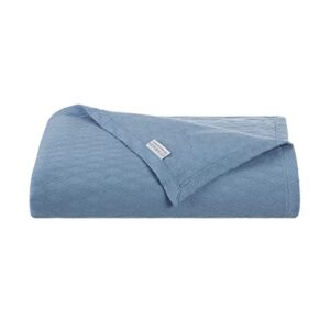 aston & arden tencel throw blanket – premium eucalyptus and cotton all season heavy weight soft and cool hotel quality, 400 gsm breathable for couch, bed, sofa chair, throw, blue