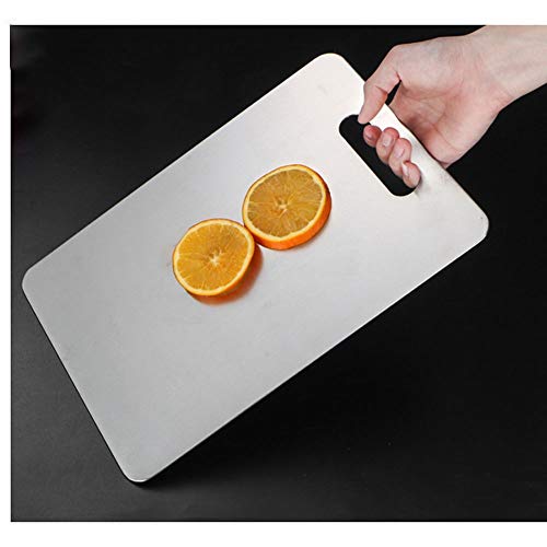 GULRUH Wood Cutting Boards for Kitchen, Multi-Function Stainless Steel Cutting Board Home Kitchen Rectangular Board Chopping Board Kneading Dough Cutting Boar