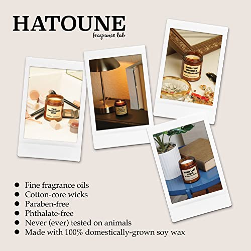 Hatoune Mystic Library Scented Soy Candle, You Are The Best Thing I've Ever Found On The Internet, Made in USA, 20-25 Hour Burn Time, 3.4 oz Amber Jar