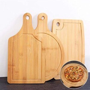 GULRUH Wood Cutting Boards for Kitchen, Three Styles of Wooden Cutting Board with Handle Kitchen Cutting Board Solid Wood Food Board Pizza Bread Fruit Can Hang Cutting Board (Size : Small)