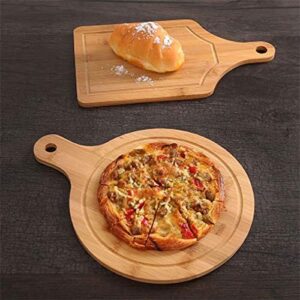 GULRUH Wood Cutting Boards for Kitchen, Three Styles of Wooden Cutting Board with Handle Kitchen Cutting Board Solid Wood Food Board Pizza Bread Fruit Can Hang Cutting Board (Size : Small)