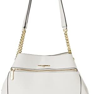 Karl Lagerfeld Paris Womens Hobo Bag, Wt/Bk Multi, One Size US