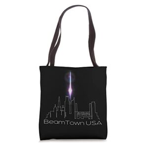 beamtown usa, sacramento basketball tote bag