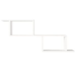 The Urban Port 40-Inch Decorative Wooden Wall Mounted Cubby Shelf, White