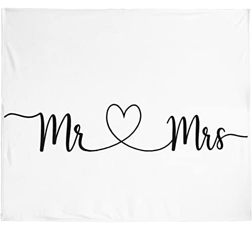 Ethisa Mr and Mrs Throw Blanket - 80x60in - Soft, Shareable Wedding Gift for Couples - Unique Groom and Bride to Be Luxury Just Married and His and Her Gift for Newlyweds