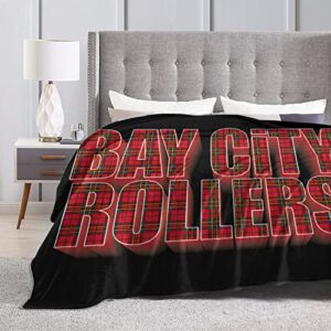 Bay City Music Rollers Band Logo Throw Blanket Soft Cozy Flannel Blankets Decor for Bed Couch Living Room Travel Outdoor 50"X40"