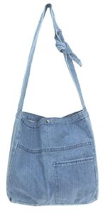 yunzh denim purse tote shoulder handbag shopping school travel pockets