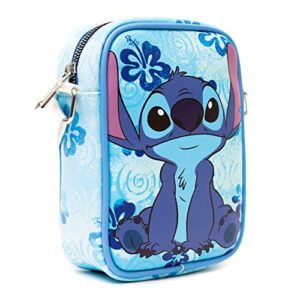 Disney Bag and Wallet Combo, Lilo and Stitch Stich Floral Blues, Vegan Leather