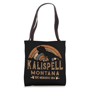 kalispell montana mt dino dinosaur paleontology t-rex tote bag