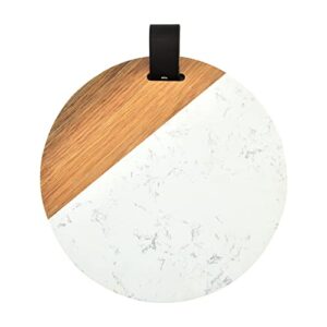 gulruh wood cutting boards for kitchen, round solid wood marble splicing kitchen chopping board