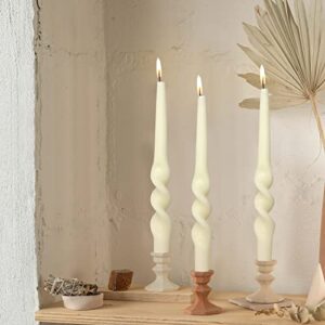 White Taper Candles Twisted Candles Sticks - White Spiral Candlesticks - Unscented Candles for Wedding Party Dinner Home Decoration