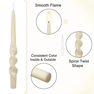 White Taper Candles Twisted Candles Sticks - White Spiral Candlesticks - Unscented Candles for Wedding Party Dinner Home Decoration