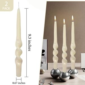 White Taper Candles Twisted Candles Sticks - White Spiral Candlesticks - Unscented Candles for Wedding Party Dinner Home Decoration