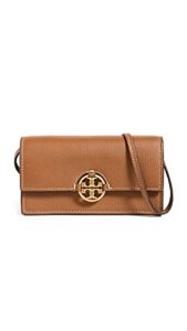 tory burch women’s miller wallet crossbody, light umber, brown, tan, one size