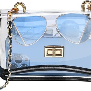 Clear Purse for Women, Clear Bag Stadium Approved, Stylish & Secure Clear Crossbody Bag, Clear Shoulder Handbag, Transparent Clutch Satchel