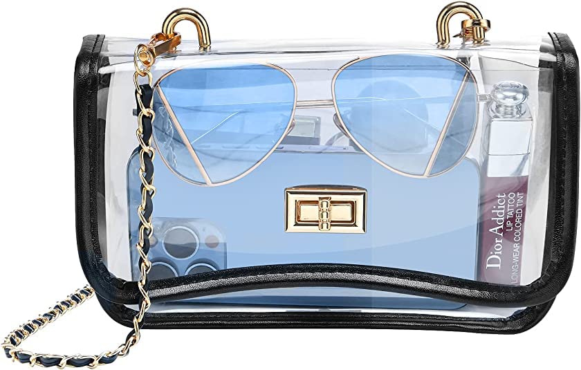 Clear Purse for Women, Clear Bag Stadium Approved, Stylish & Secure Clear Crossbody Bag, Clear Shoulder Handbag, Transparent Clutch Satchel