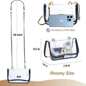 Clear Purse for Women, Clear Bag Stadium Approved, Stylish & Secure Clear Crossbody Bag, Clear Shoulder Handbag, Transparent Clutch Satchel