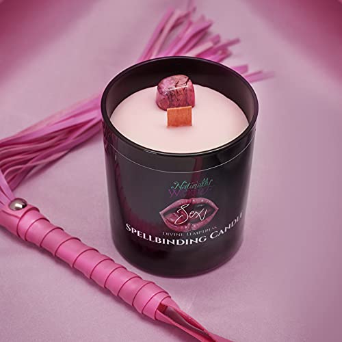 Naturally Wicked Spellbinding Candle | Scented Crystal Spell Candle | Inc Unique Candle Gift Box (Sex)