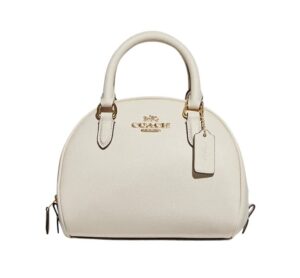 coach crossgrain leather sydney satchel bag in chalk