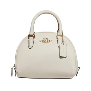 COACH Crossgrain Leather Sydney Satchel Bag in Chalk