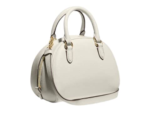 COACH Crossgrain Leather Sydney Satchel Bag in Chalk