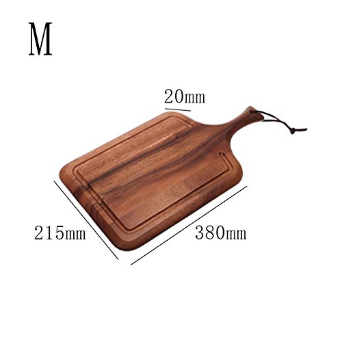 GULRUH Wood Cutting Boards for Kitchen, Tailand Acacia Wood Solid Wood Pizza Steak Toasted Breadboard Fruit Vegetable Meat Cutting Board Non-Slip Thicken Chopping Block (Size : Medium)