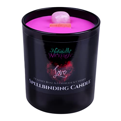 Naturally Wicked Spellbinding Candle | Scented Crystal Spell Candle | Inc Unique Candle Gift Box (Love)