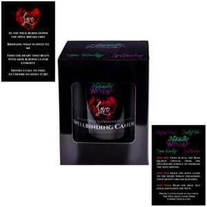 Naturally Wicked Spellbinding Candle | Scented Crystal Spell Candle | Inc Unique Candle Gift Box (Love)