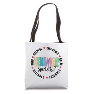 behavioral analyst behavior specialist squad therapist team tote bag