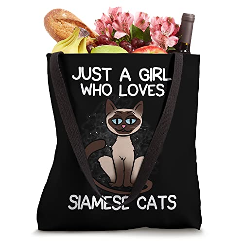 Just A Girl Who Loves Siamese Cats Quote Siamese Cat Lover Tote Bag