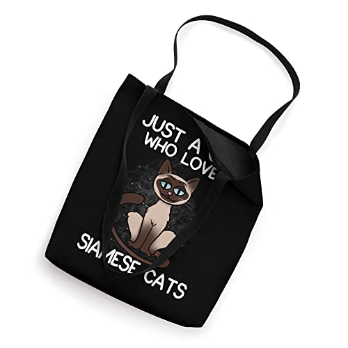 Just A Girl Who Loves Siamese Cats Quote Siamese Cat Lover Tote Bag