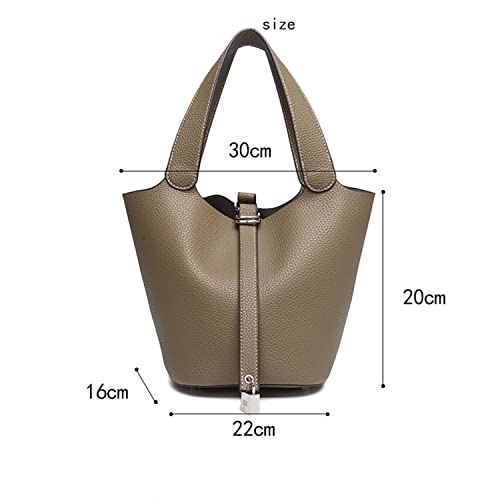 Vegetable Basket Handbag Cowhide Tote Bag for Women Genuine Leather Bucket Vintage Purse Bag