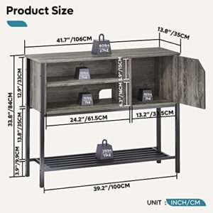 Bestier Kitchen Sideboard with Storage for Coffee bar Bundle with 31" Industrial Floating Shelving Kitchen Wall-Mounted Shelf with Towel Bar