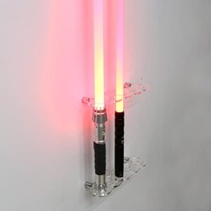 wanlian lightsaber stand lightsaber wall mount lightsaber display stand vertical lightsaber holder acrylic lightsaber display stand for display lightsaber wall (transparent 5 holes)