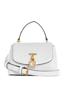 guess montreal mini crossbody flap, white