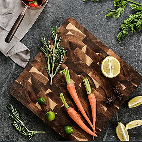 GULRUH Wood Cutting Boards for Kitchen, Wooden Cutting Board, Cutting Board for Kitchen - Extra Large, Thick Butcher Block with Juice Groove, Handles,Two Sizes (Size : Small)